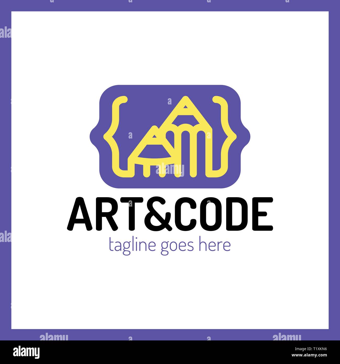 Two pencil with coding symbol. Arrow up pen design studio Stock Vector ...