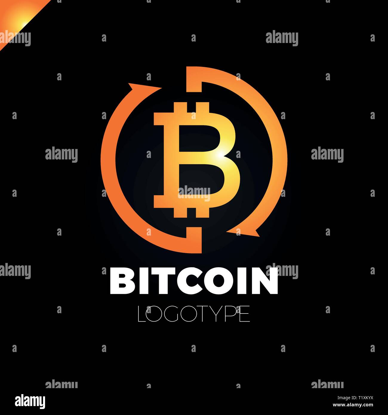 Bitcoin Exchange logotype. Letter B in circle with two arrow icon Stock ...