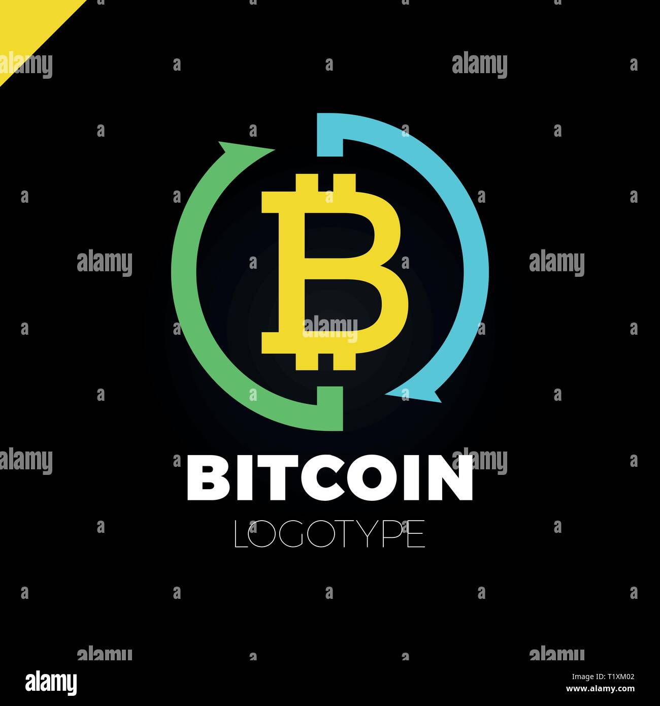 Bitcoin Exchange logotype. Letter B in circle with two arrow icon Stock ...