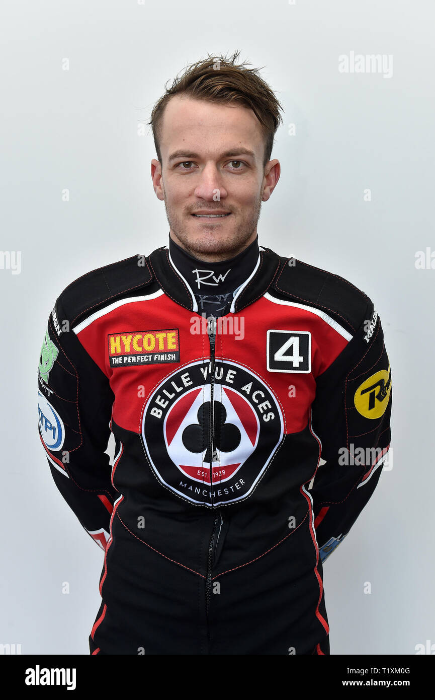 Ricky Wells during the Belle Vue Aces Media Call at the National ...