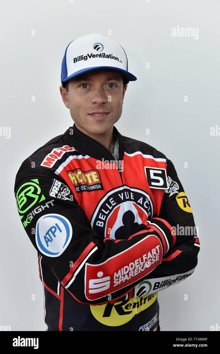 Kenneth Bjerre during the Belle Vue Aces Media Call at the National ...