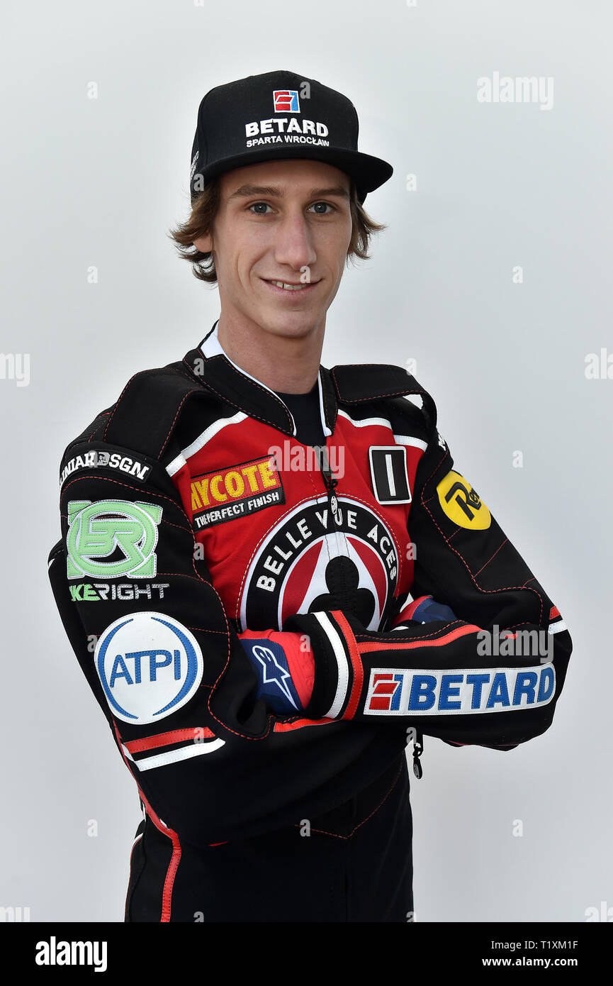 Max Fricke during the Belle Vue Aces Media Call at the National ...