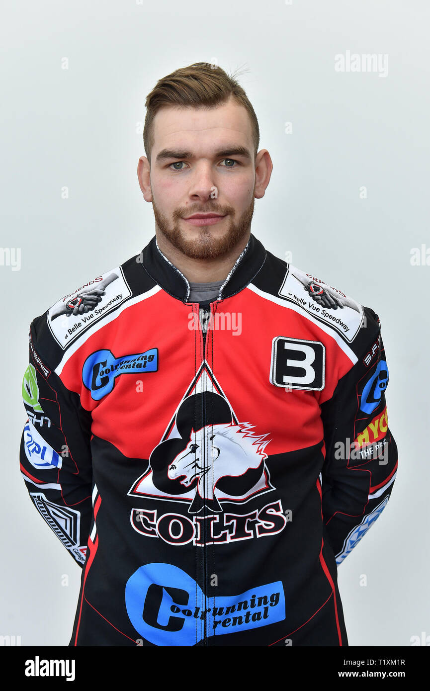 Belle Vue Colts Danny Phillips during the Belle Vue Aces Media Call at ...