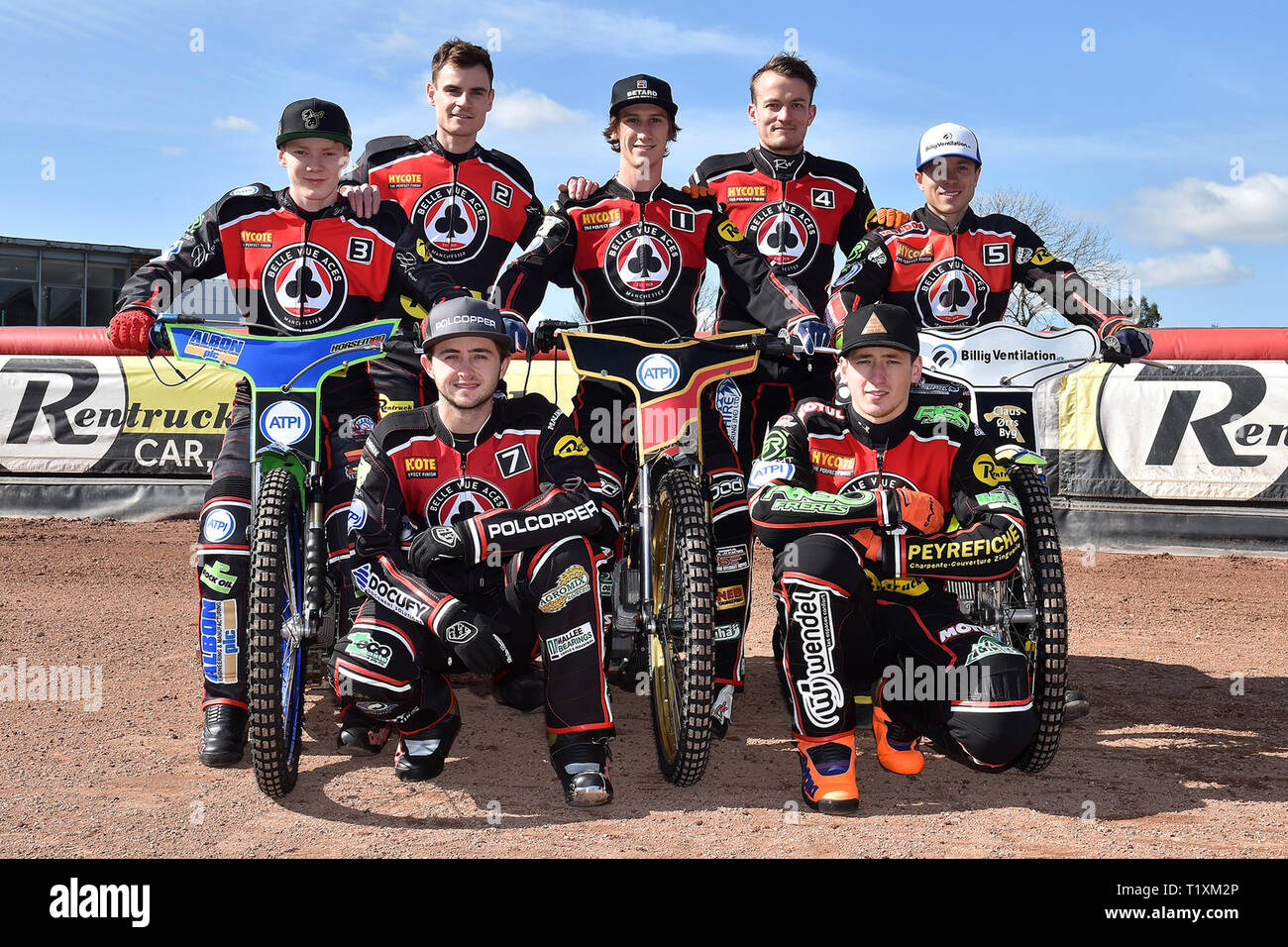 Belle Vue team L to R Dan Bewley, Steve Worrall, Max Fricke, Ricky ...