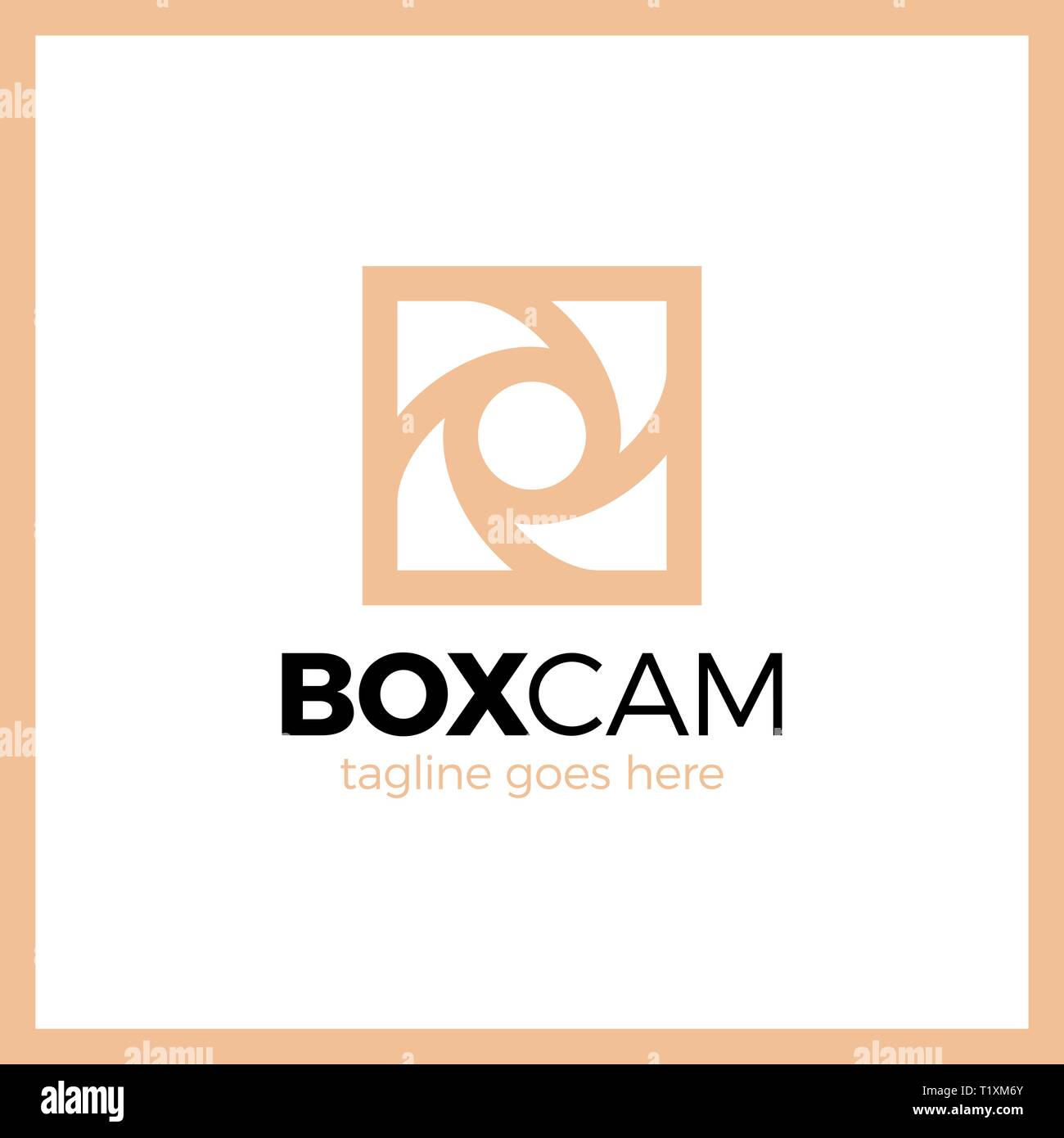 Color Square Camera Shutter Emblem. Box Photo Camera Logotype Stock ...