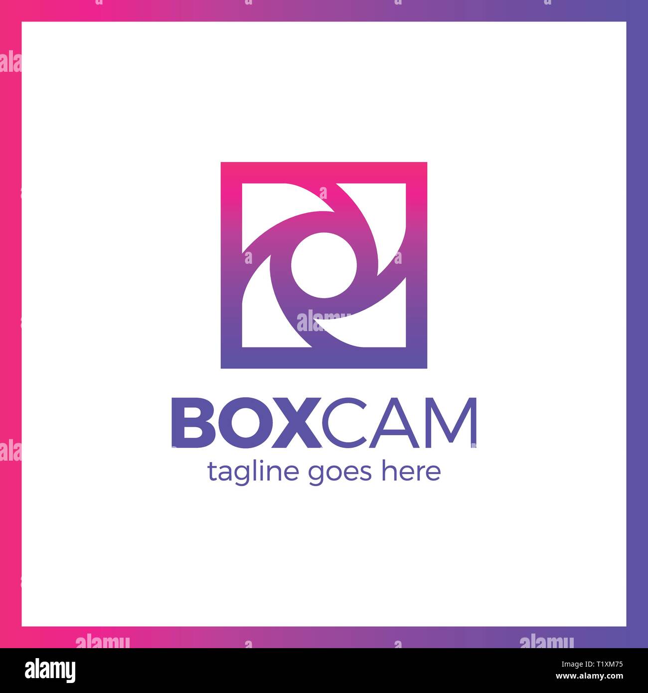 Color Square Camera Shutter Emblem. Box Photo Camera Logotype Stock ...