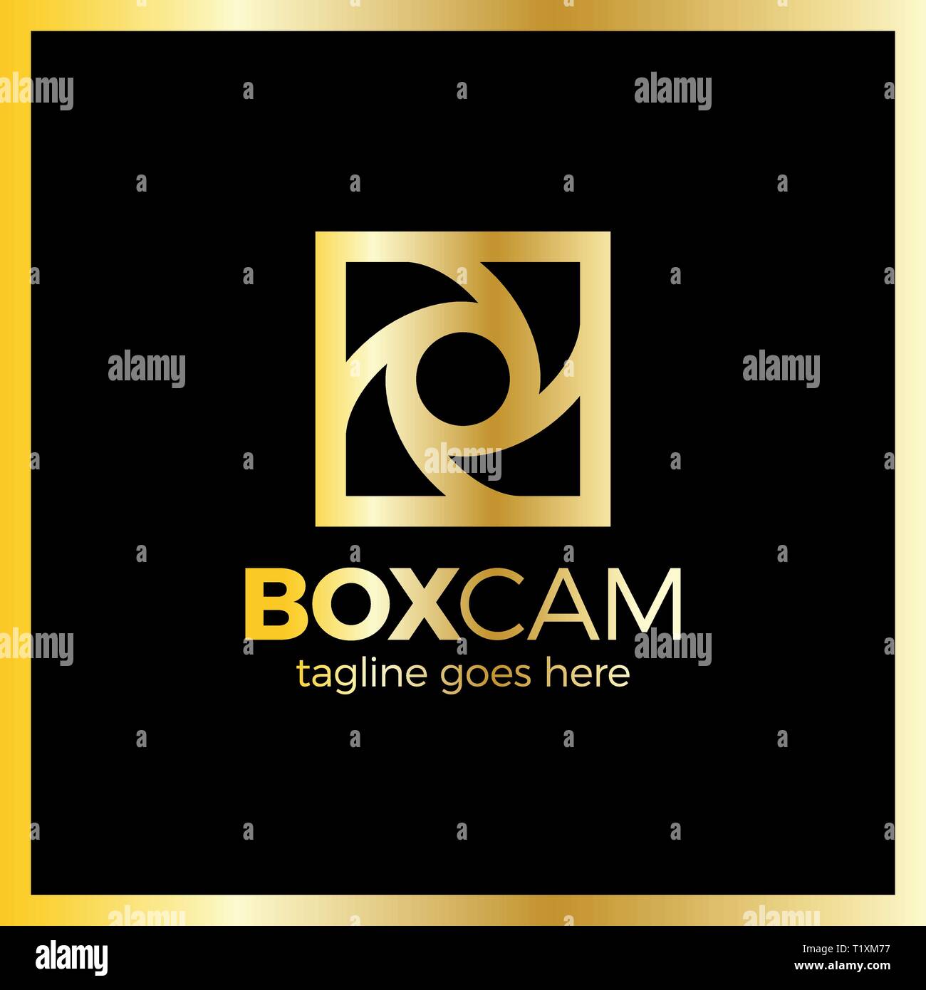 Color Square Camera Shutter Emblem. Box Photo Camera Logotype Stock ...