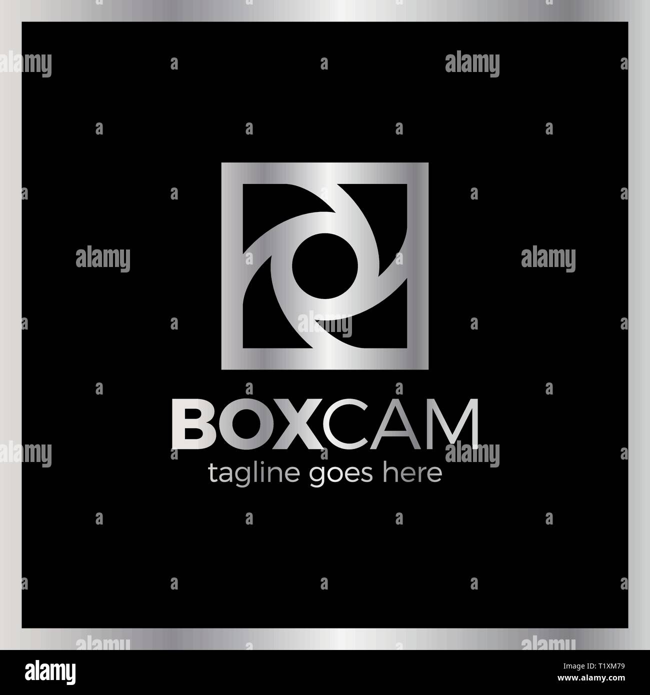 Color Square Camera Shutter Emblem. Box Photo Camera Logotype Stock ...