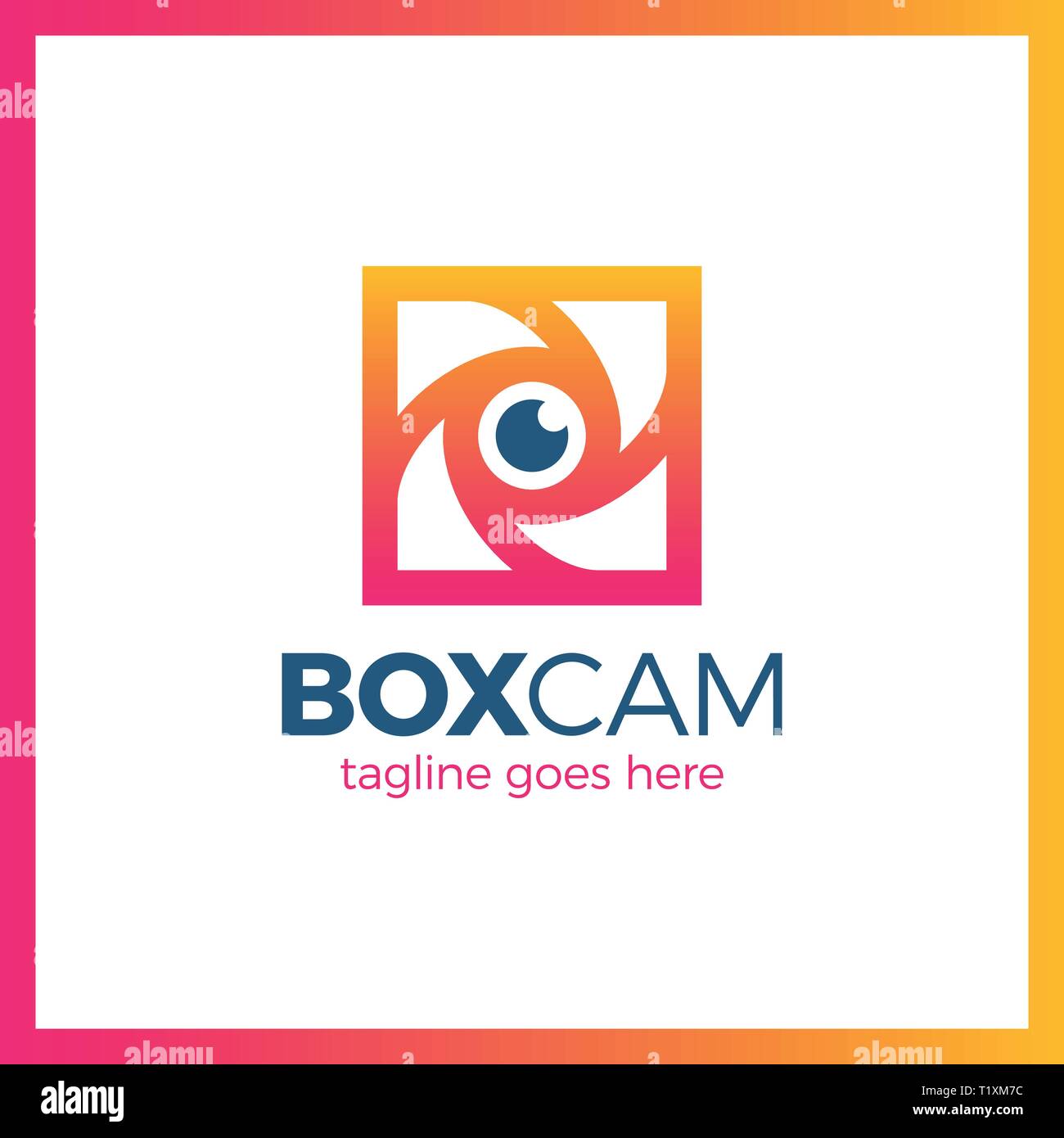 Color Square Camera Shutter Emblem. Box Photo Camera Logotype Stock ...