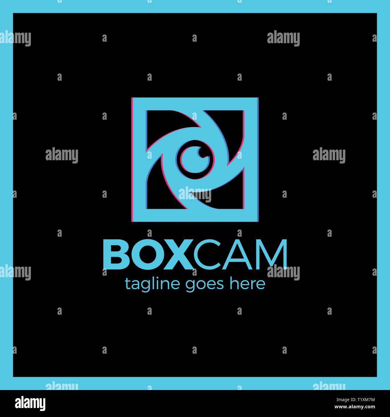 Color Square Camera Shutter Emblem. Box Photo Camera Logotype Stock ...