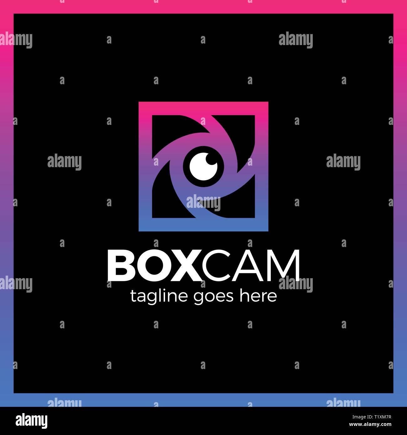 Color Square Camera Shutter Emblem. Box Photo Camera Logotype Stock ...