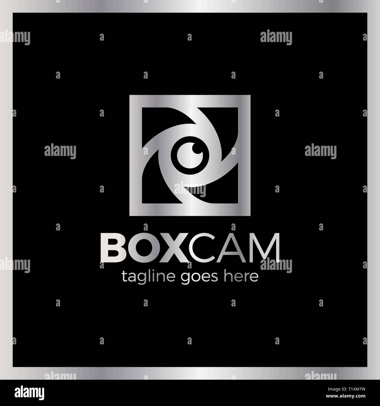 Color Square Camera Shutter Emblem. Box Photo Camera Logotype Stock ...