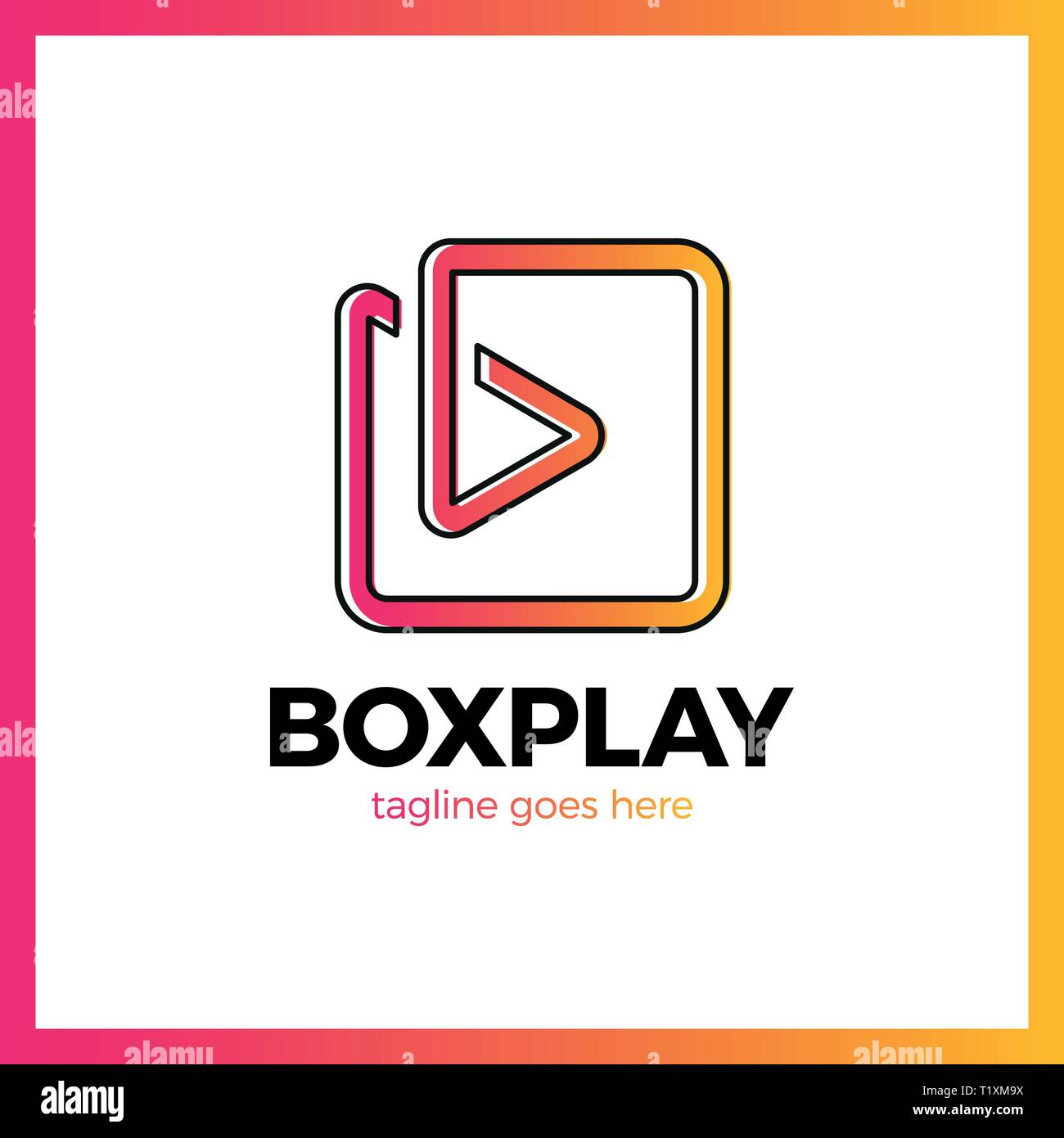 Line Play Square Symbol. Box Media Triangle Stock Vector Image & Art ...