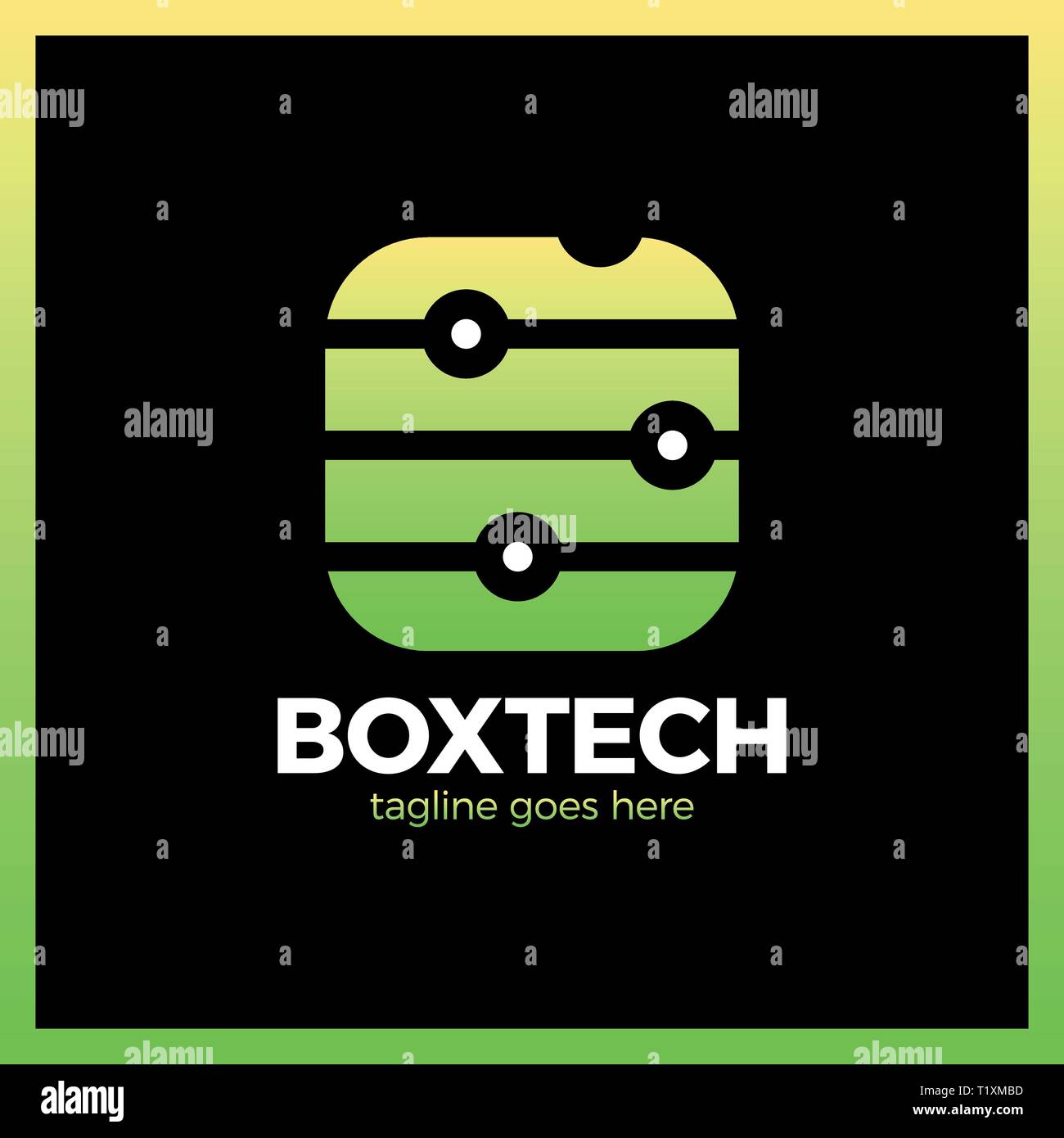 Box Tech Icon. Square media signal logotype. Colorful logotype Stock ...