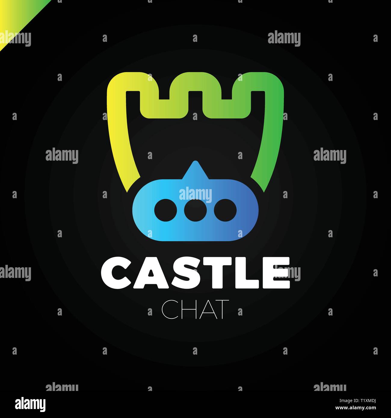 Castle shield simple minimalist logotype. Secure and protect chat Mark ...