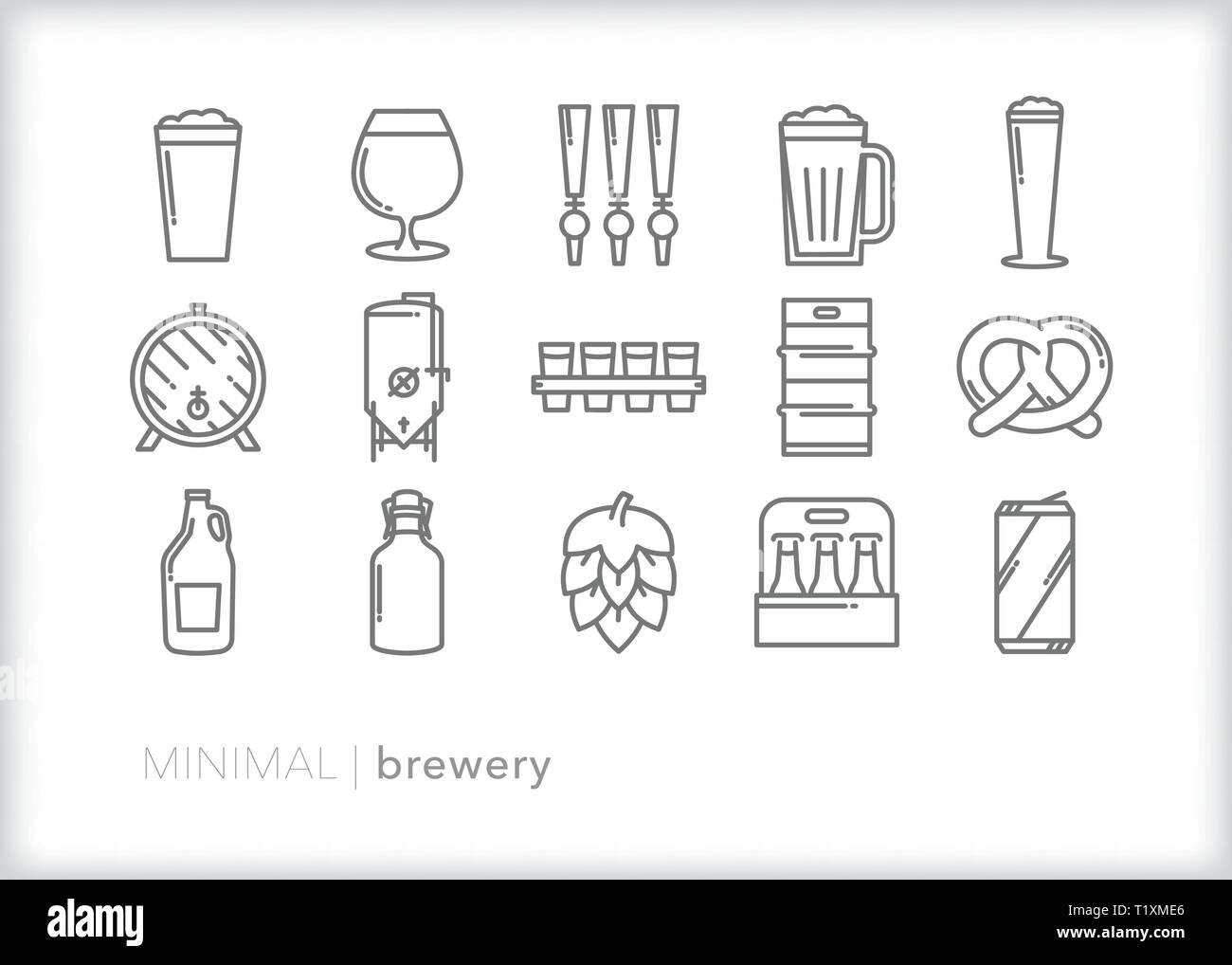 Glass beer set icons Stock Vector Images - Alamy