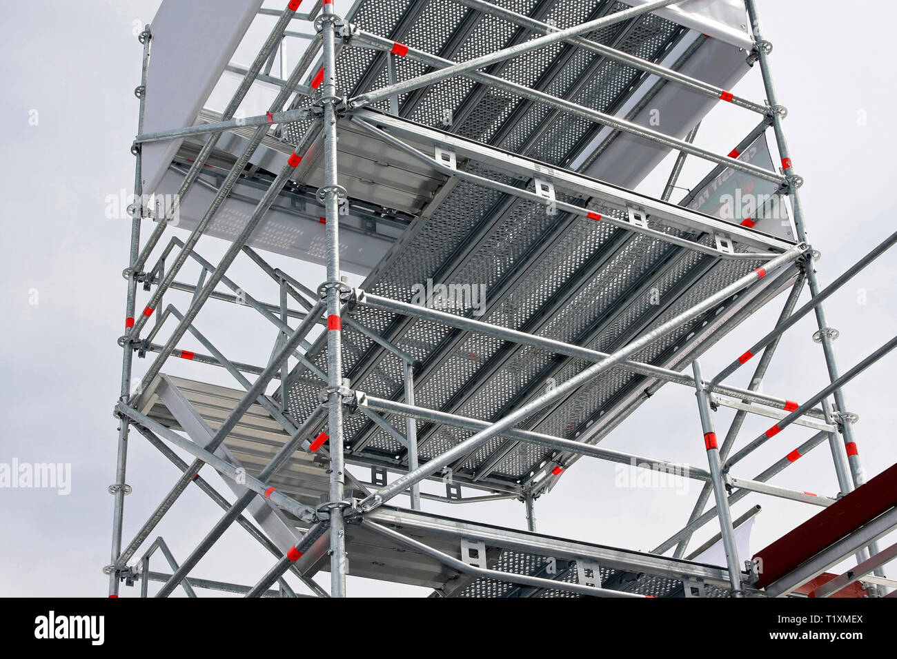 Big aluminum scaffolds platforms for building construction Stock Photo ...