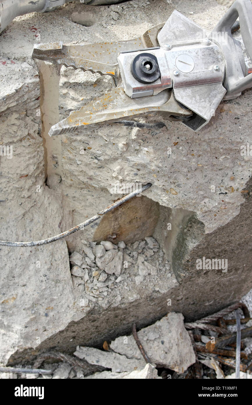 Heavy pneumatic cutter for cutting reinforced concrete Stock Photo - Alamy