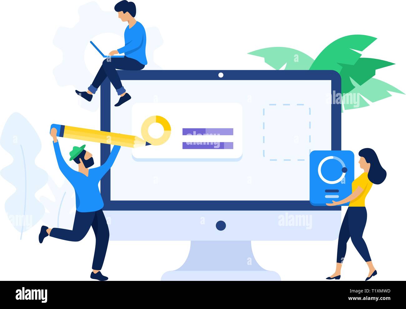 Vector illustration of designer and developer collaboration concept ...