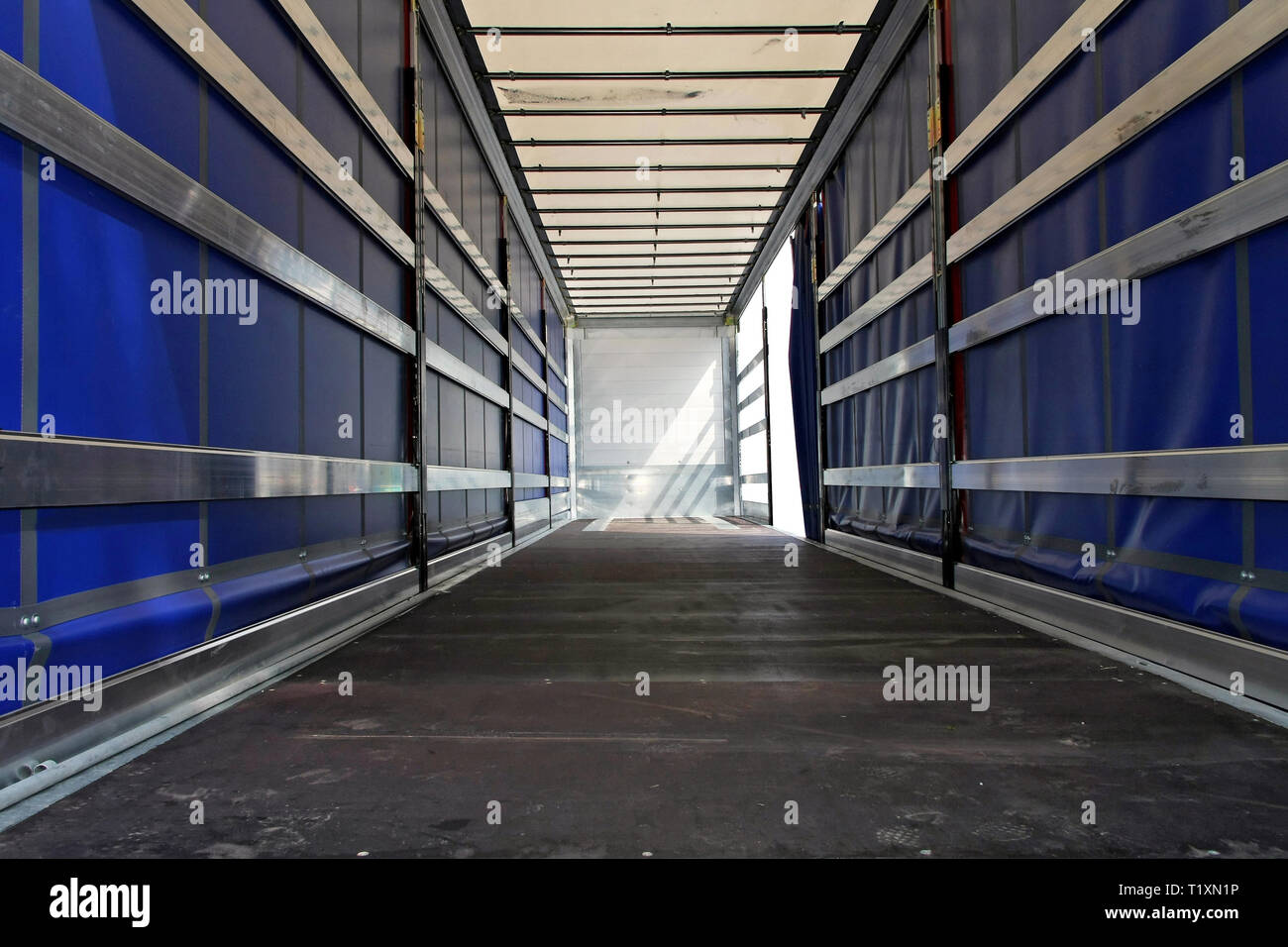 Interior view of empty semi truck lorry Stock Photo - Alamy