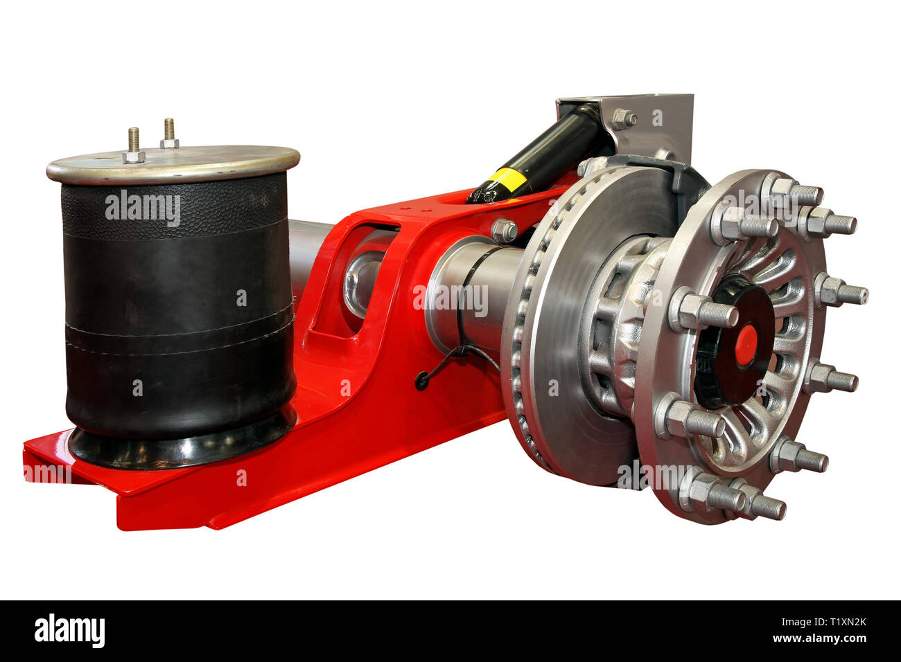 Truck brake system with shock absorber isolated Stock Photo - Alamy