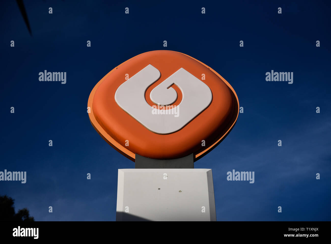 Portuguese gas station logo, GALP is seen in Viana do Castelo Stock ...