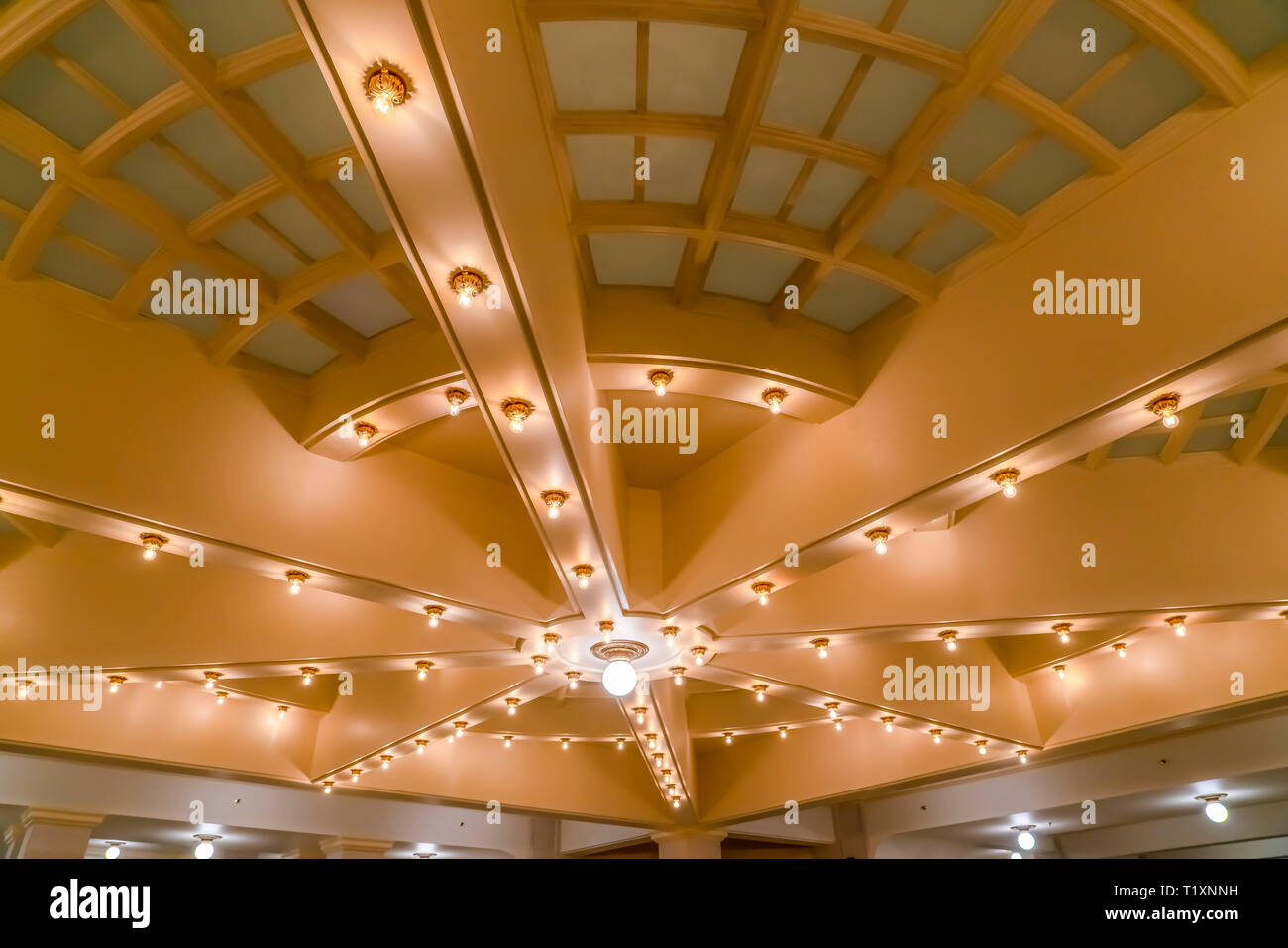Grand ceiling of the Utah State Capital Building. Looking up at the ...