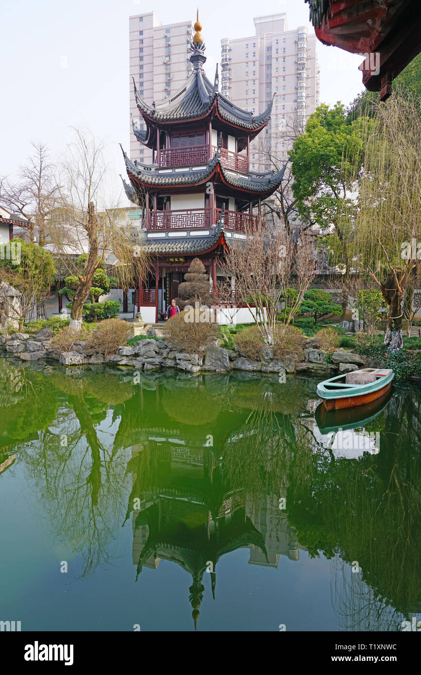 SHANGHAI, CHINA -4 MAR 2019- View of the Shanghai Confucian Temple ...