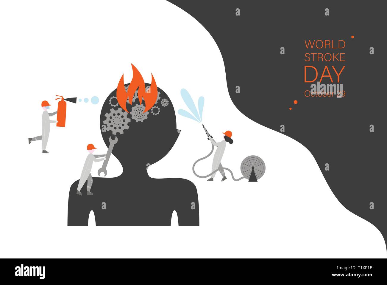 Silhouette head cogwheels Stock Vector Images - Alamy