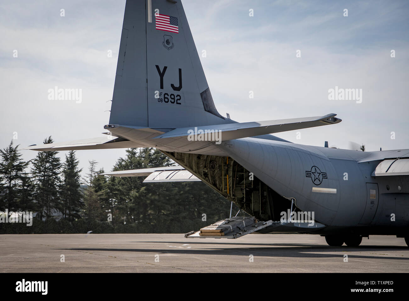 A 36th Airlift Squadron C-130J Super Hercules aircrew perform a combat ...