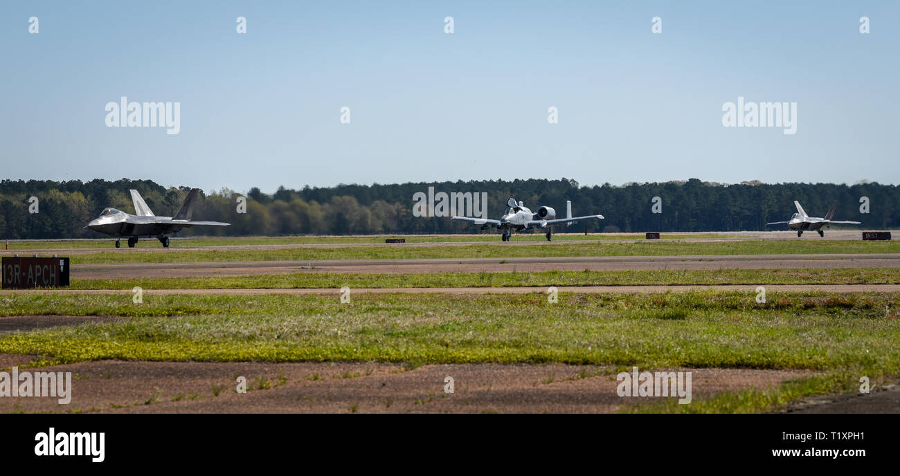 F-22 Raptors assigned to the 94th Fighter Squadron at Joint Base ...