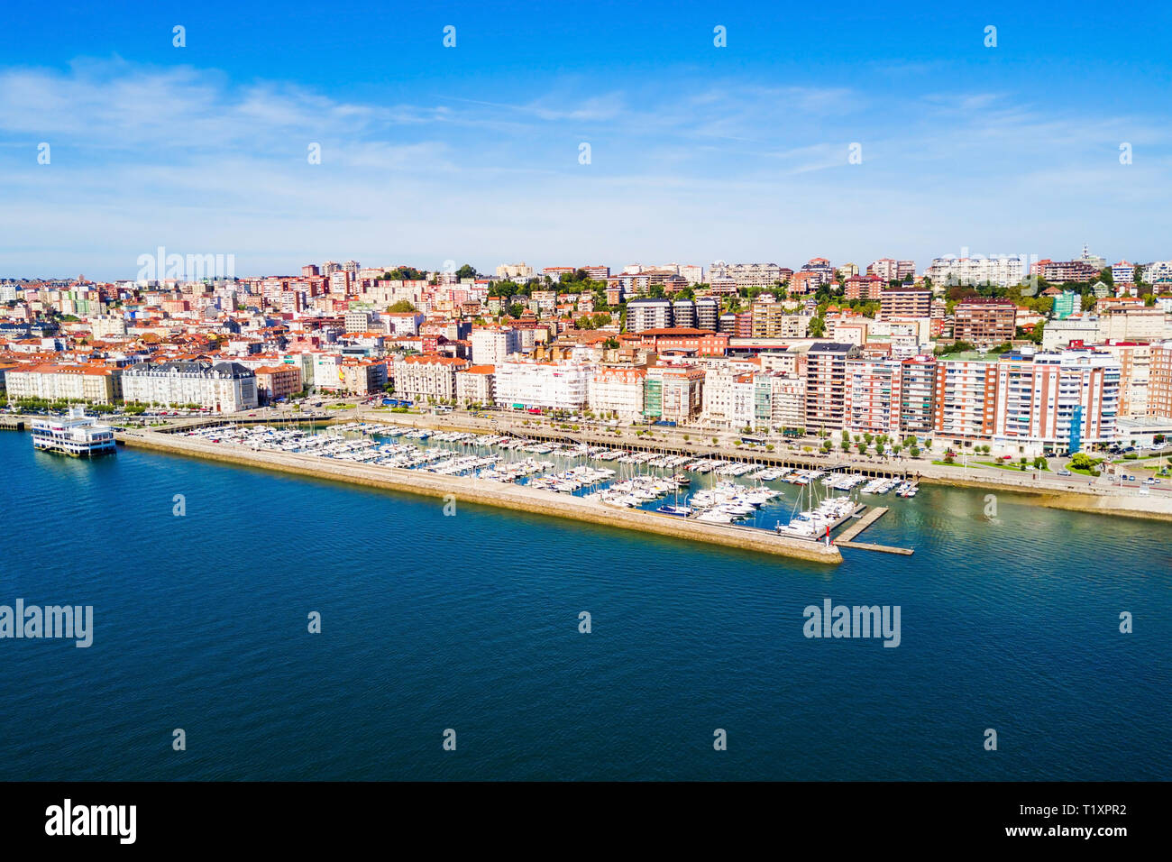 Santander city aerial panoramic view. Santander is the capital of the ...
