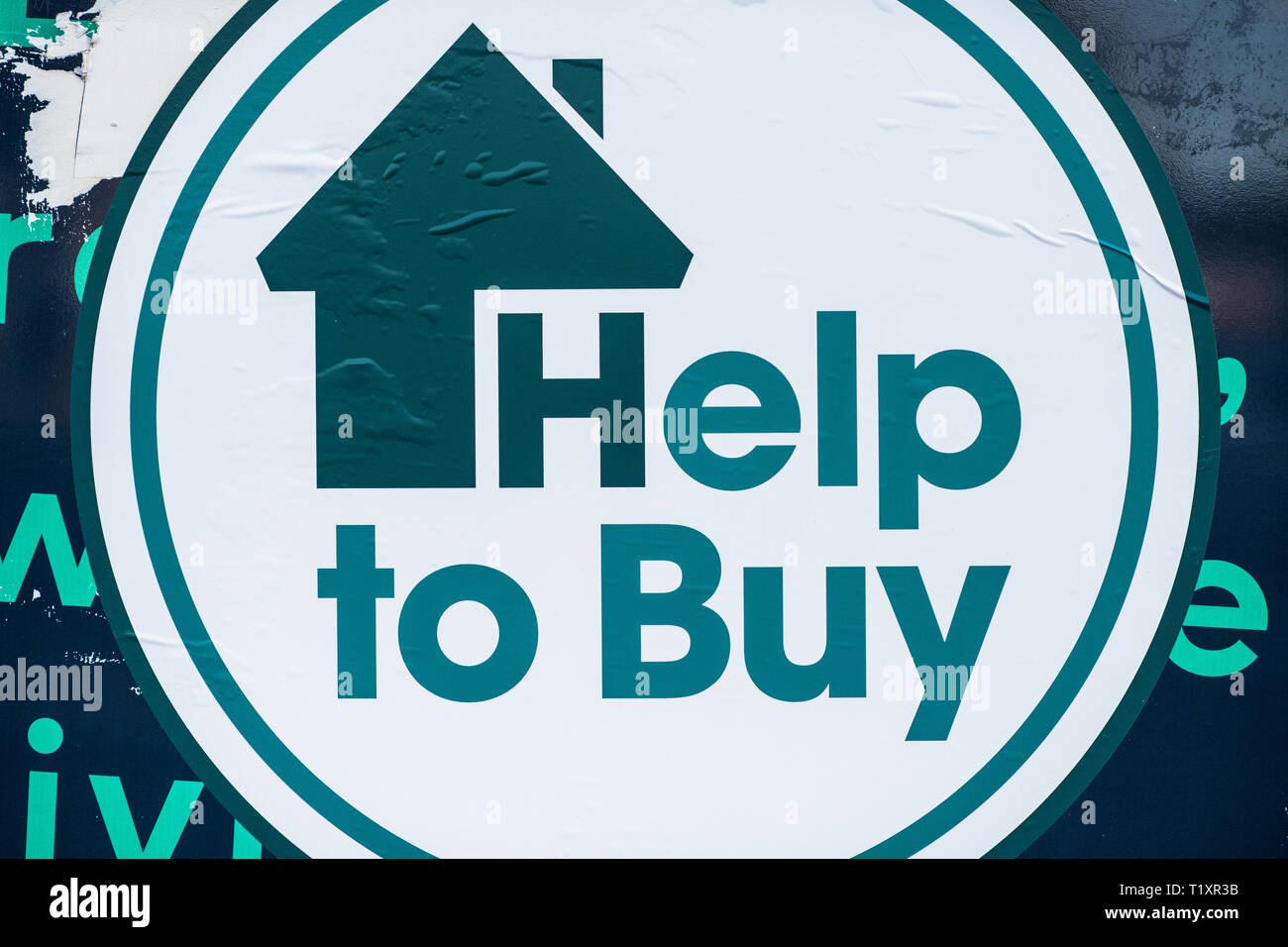 Help to Buy sign. Manchester, UK Stock Photo - Alamy