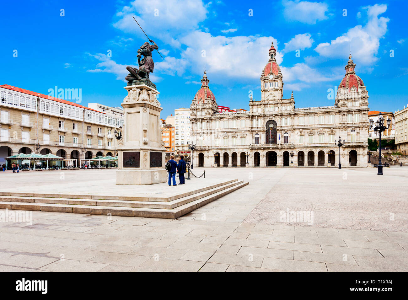 City Hall or Municipal Palace or Concello da Coruna at the Plaza de ...