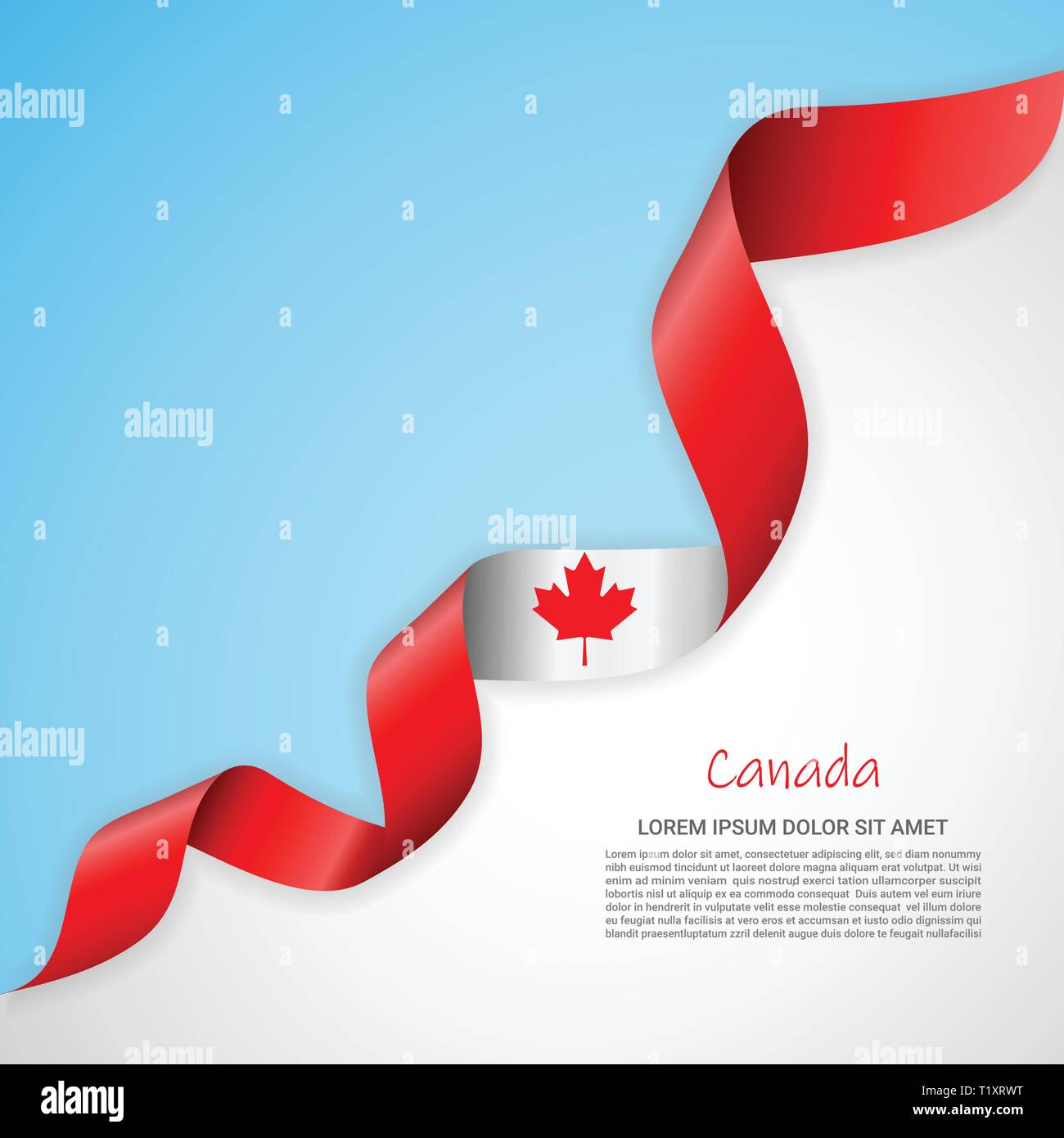 Vector banner in white and blue colors and waving ribbon with flag of ...