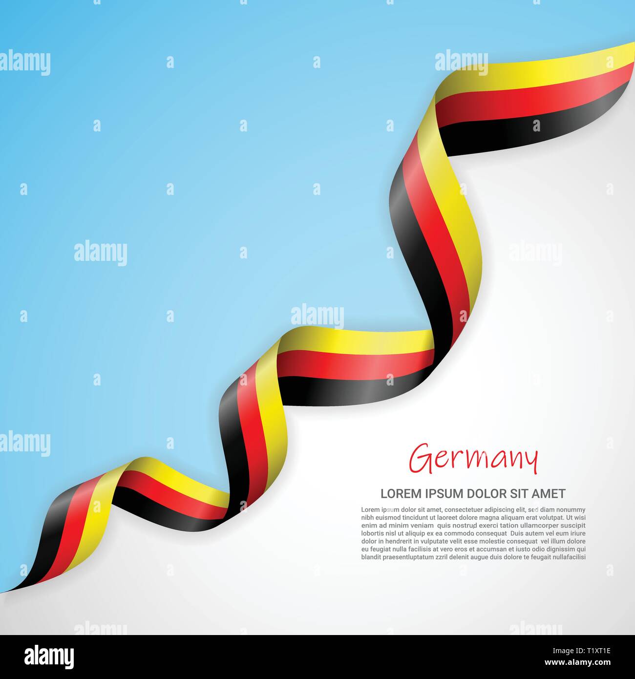 Vector banner in white and blue colors and waving ribbon with flag of ...