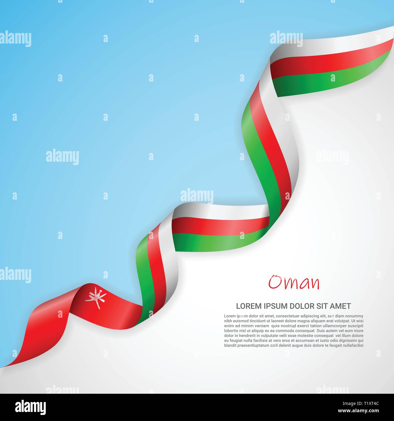 Vector banner in white and blue colors and waving ribbon with flag of ...