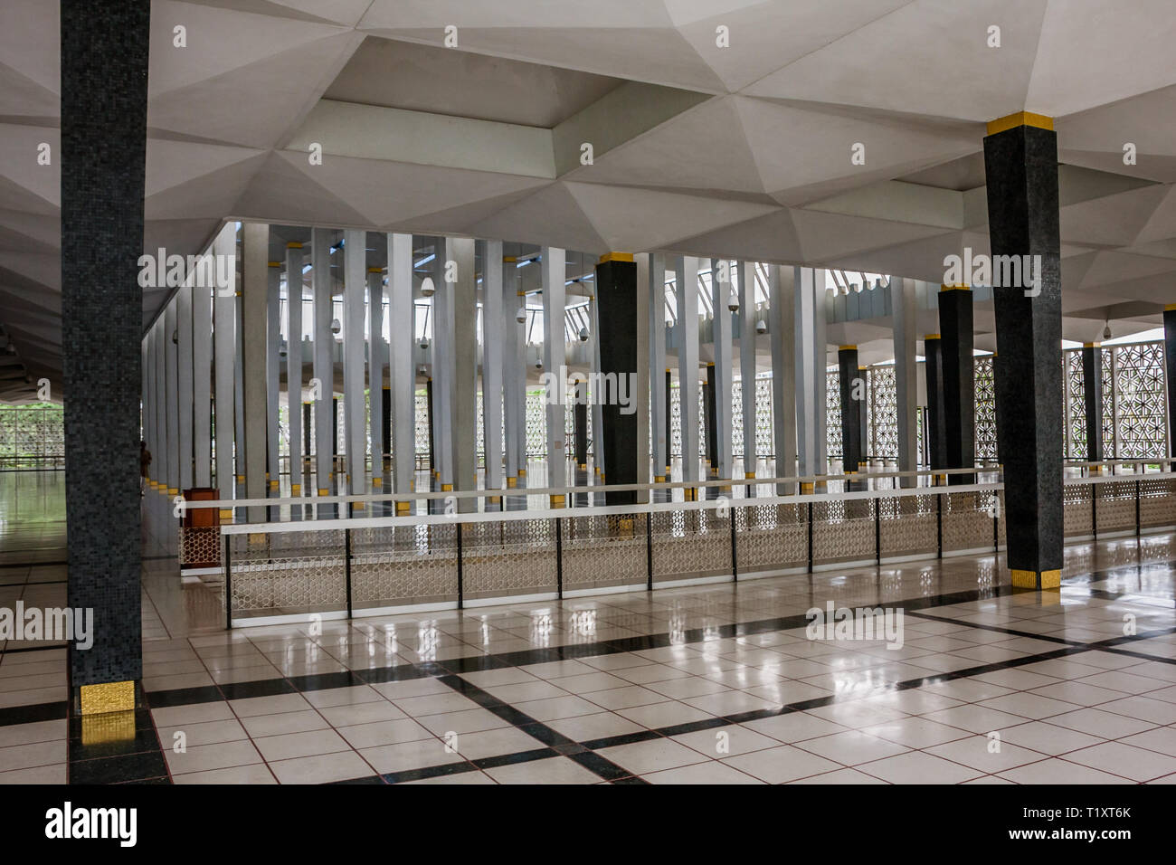 The interior of the National Mosque of Malaysia, Kuala Lumpur Stock ...