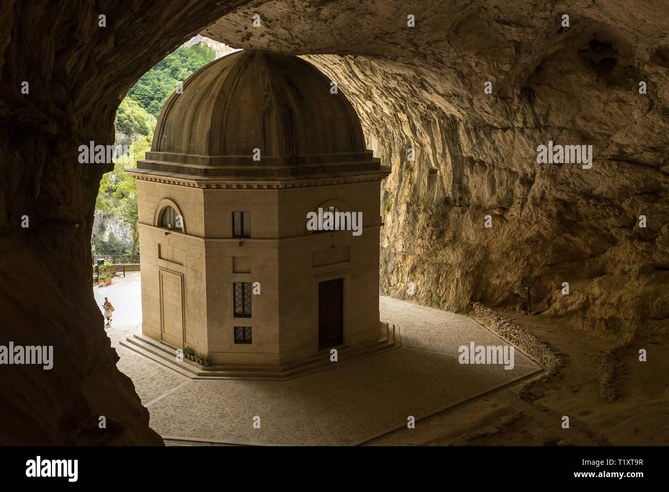 The first view of the church in the cave known as Temple of Valadier ...