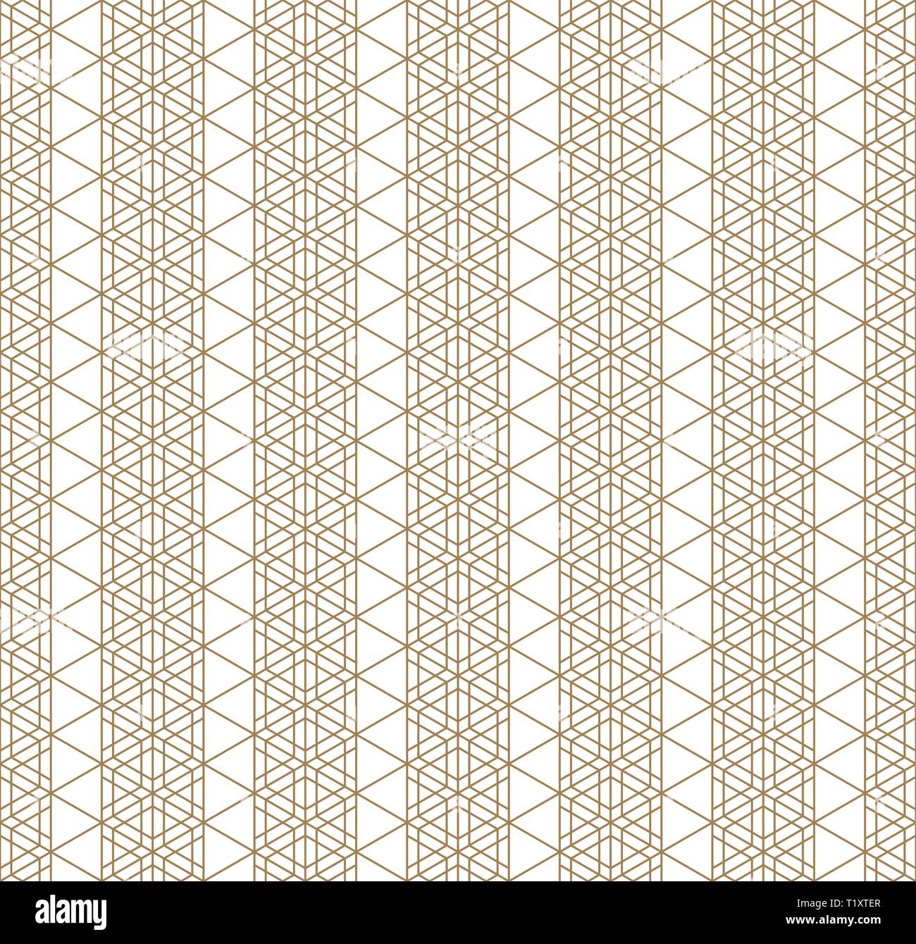 Japanese seamless geometric pattern .Gold silhouette lines.For design ...