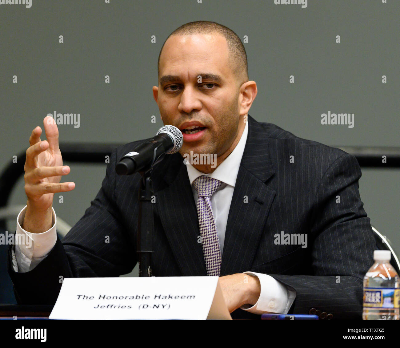 U.S. Representative Hakeem Jeffries (D-NY) seen speaking during the ...