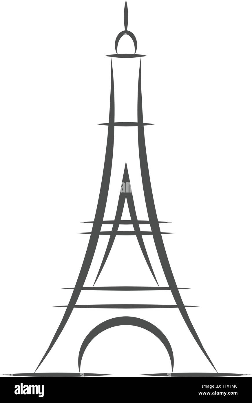Eiffel tower icon isolated on white background. French Paris towers ...