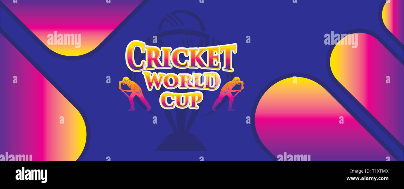 illustration of team playing cricket sports competition poster design ...