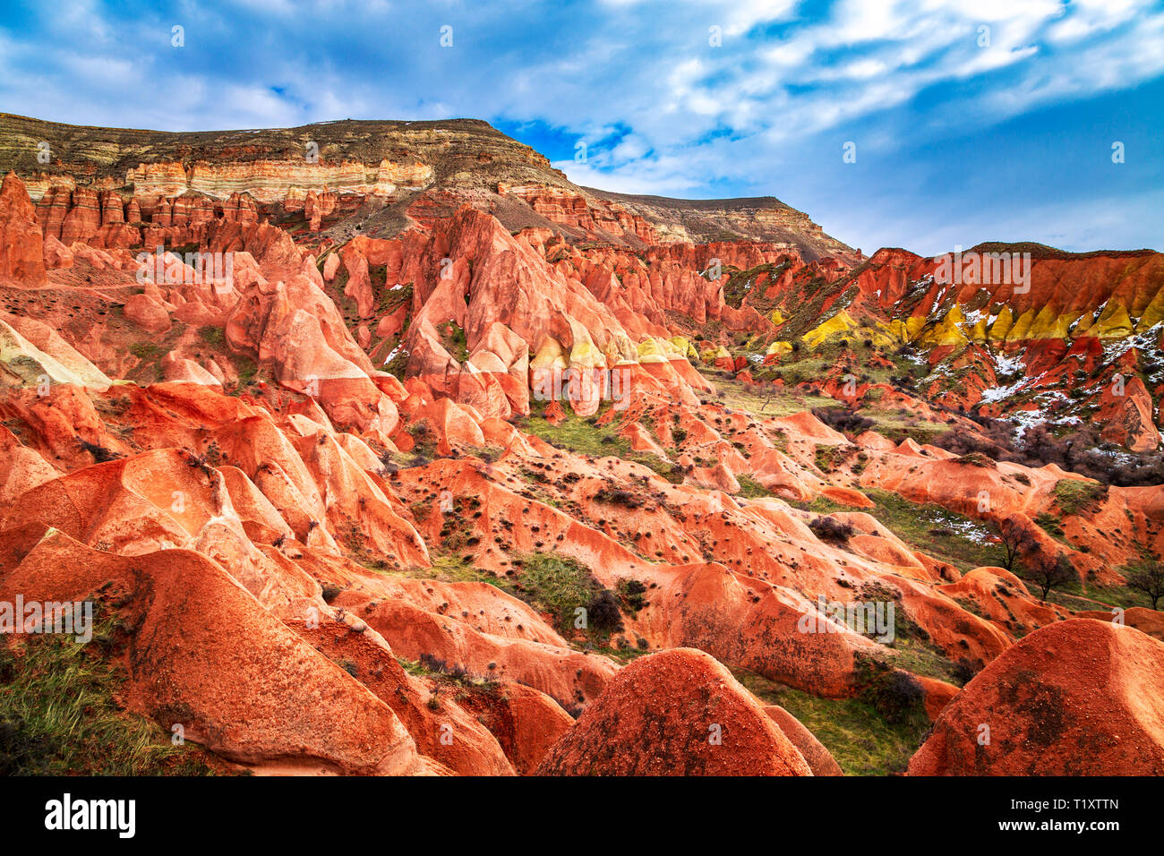 Red Valley in Cappadocia, Turkey. Amazing mountain landscape Stock ...
