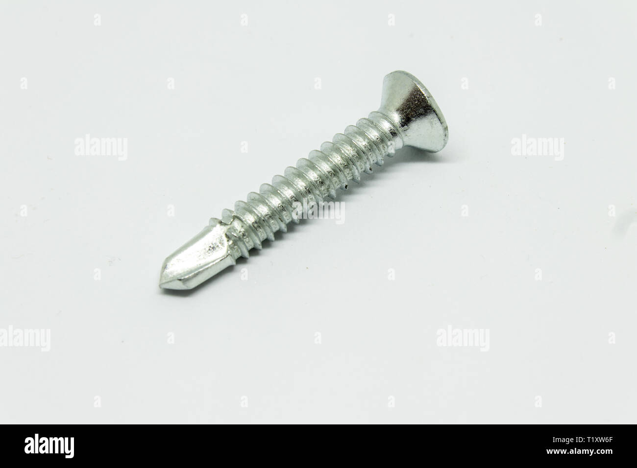 an isolated screw shoot with white background. closeup shoot with sharp ...