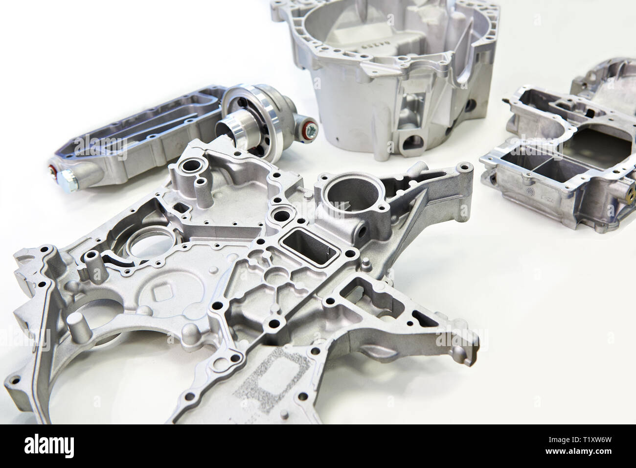 Details of the car engine isolated on white Stock Photo - Alamy