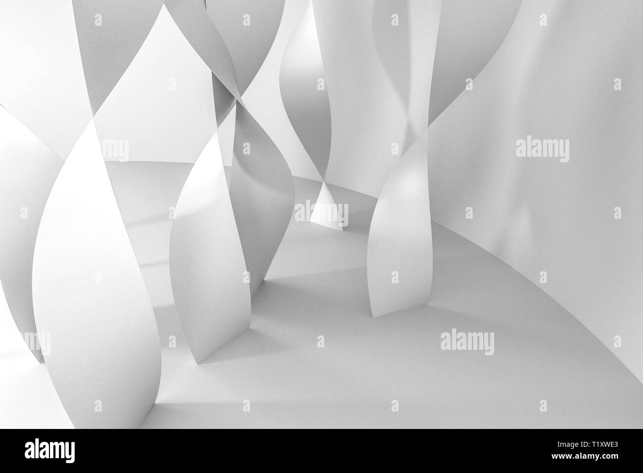 white smooth curves background, Computer digital drawing, white ...