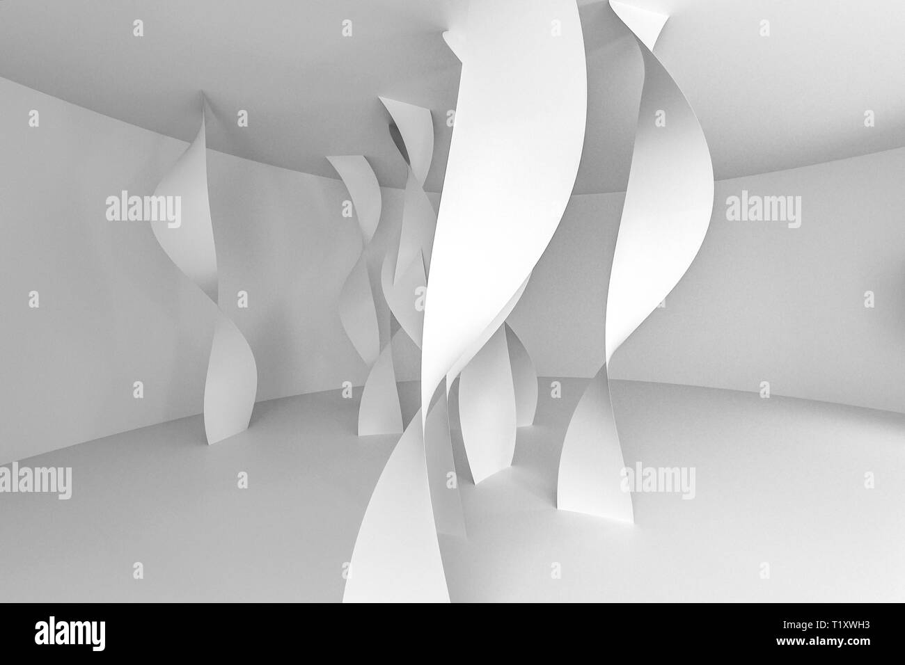 white smooth curves background, Computer digital drawing, white ...