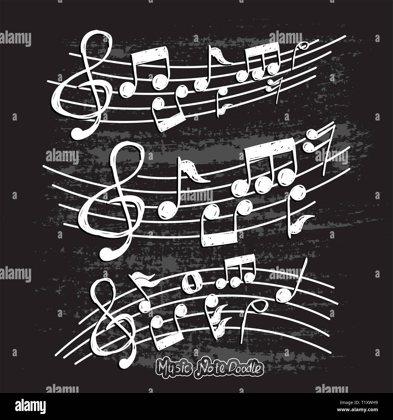 Music note design element in doodle style Stock Photo - Alamy
