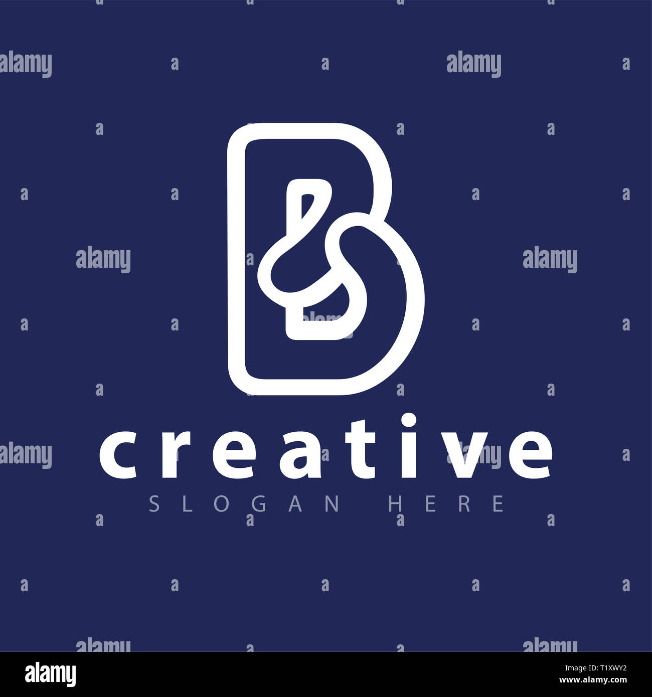 letter B abstract logo design template Stock Photo - Alamy